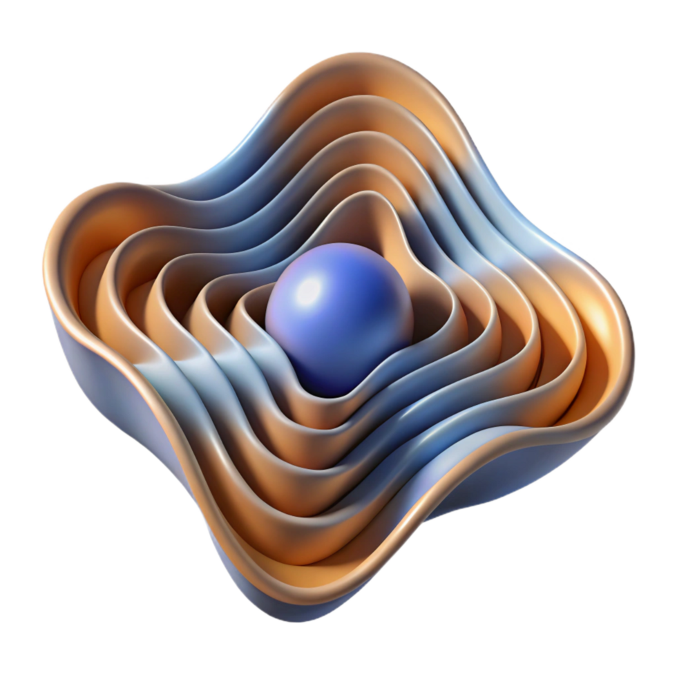 Stunning Artistic Abstract Quantum Wave Function Visualization Cutout