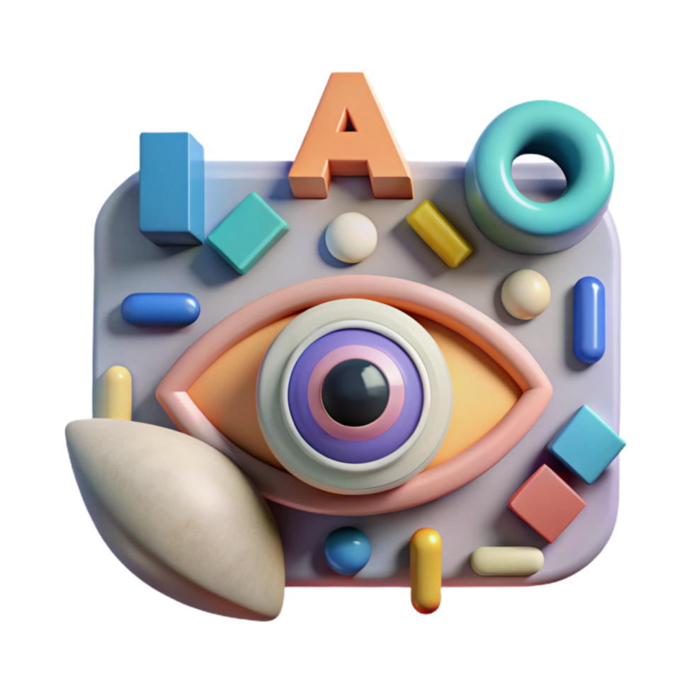 Extraordinary Rustic Abstract Synesthesia Eye Chart Visual Isolated Element With Letters And