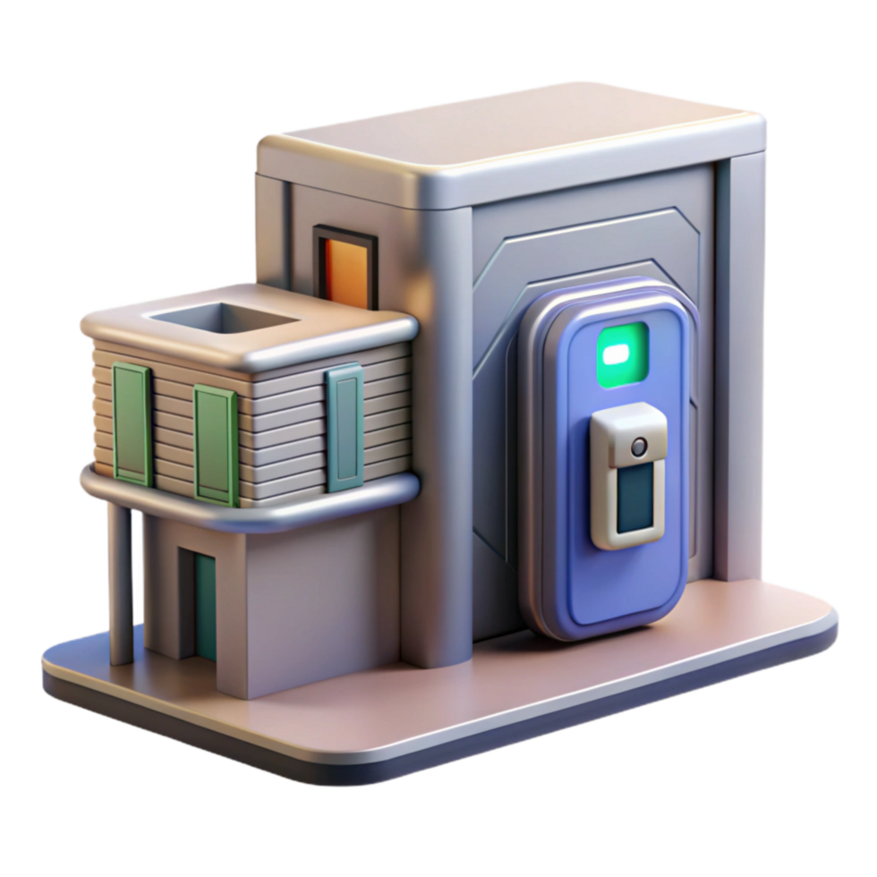 Beautiful Minimalist Biometric Access Control System Diagram Cutout