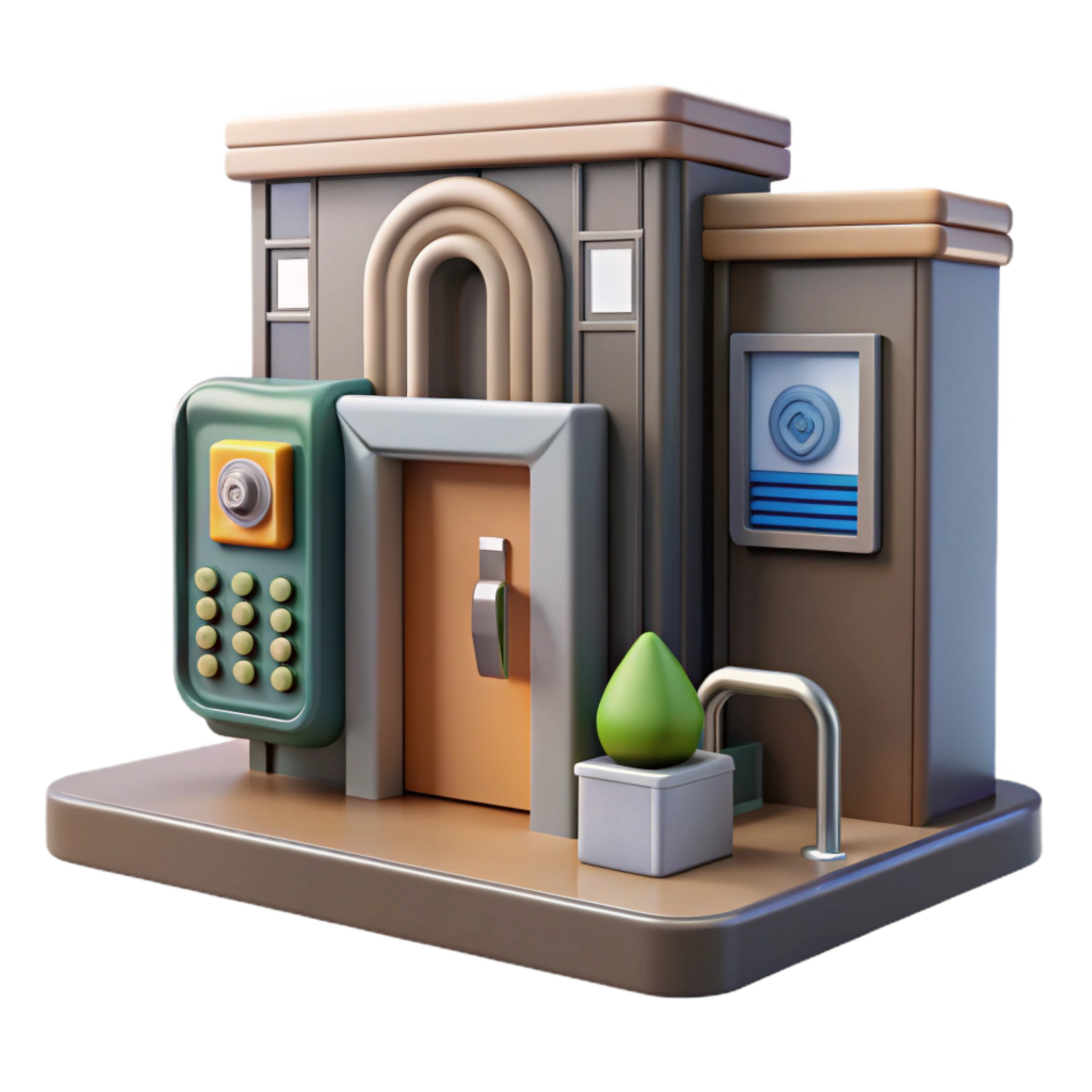 Serene Abstract Biometric Access Control System Diagram Cutout