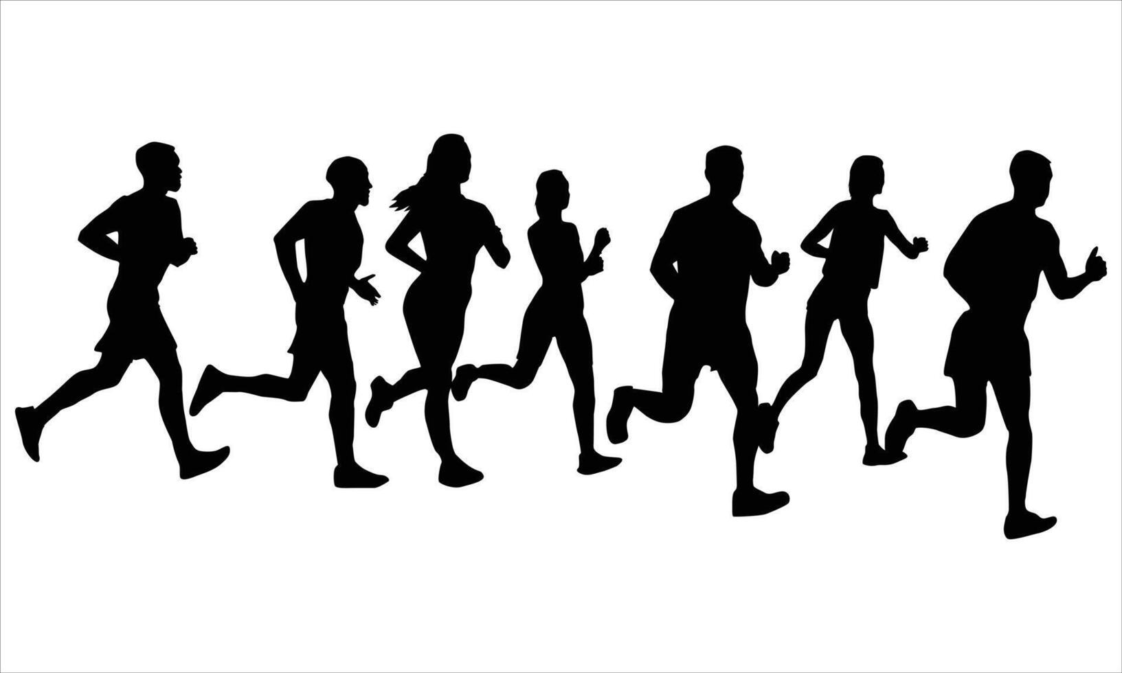 Running men and women silhouettes 58008990 Vector Art at Vecteezy