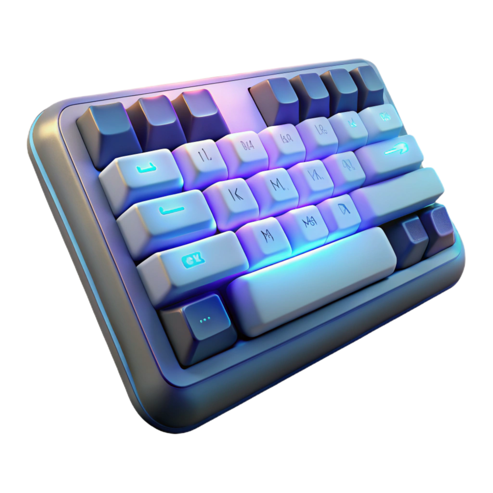 Elegant Modern Coding Keyboard With Glowing Keys Element High Quality
