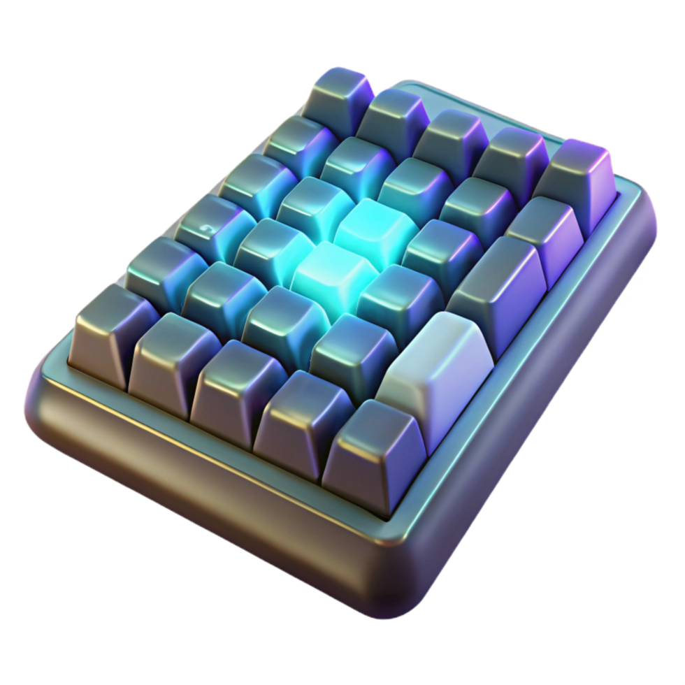 Wonderful Minimalist Coding Keyboard With Glowing Keys Element Detailed