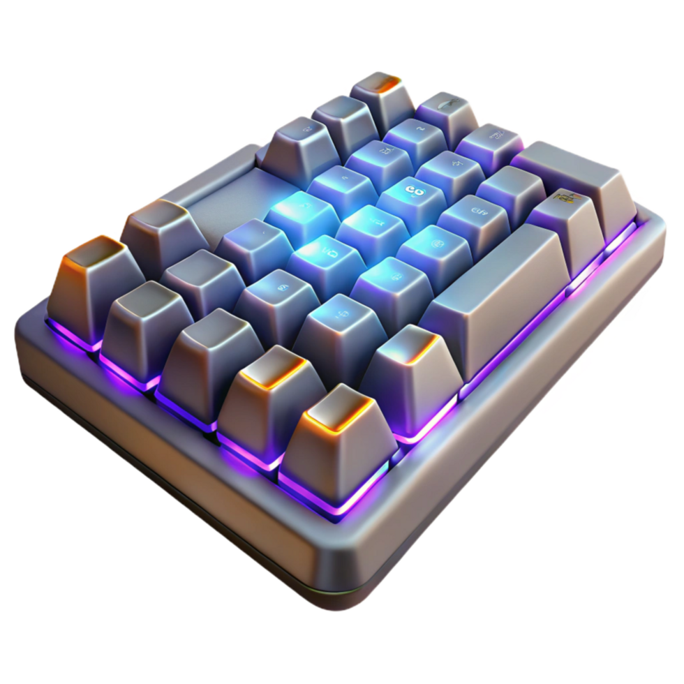 Dramatic Artistic Coding Keyboard With Glowing Keys Element Detailed