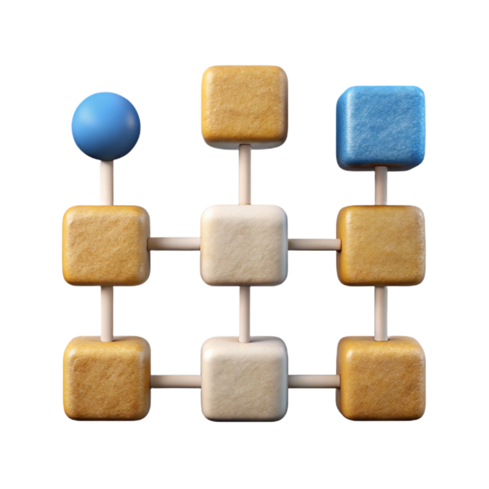 Dramatic Contemporary Complex Algorithm Flowchart Cutout Element