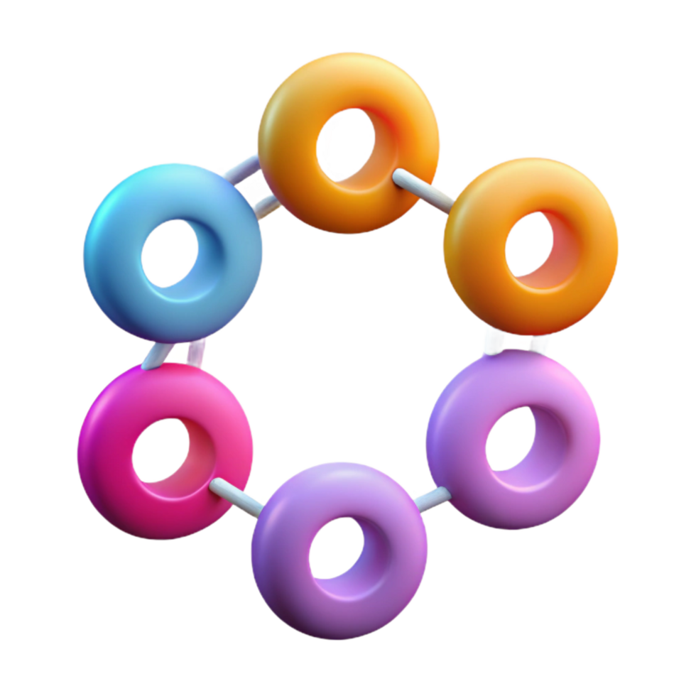 Serene Creative Connected Circles Algorithm With Gradient Cutout