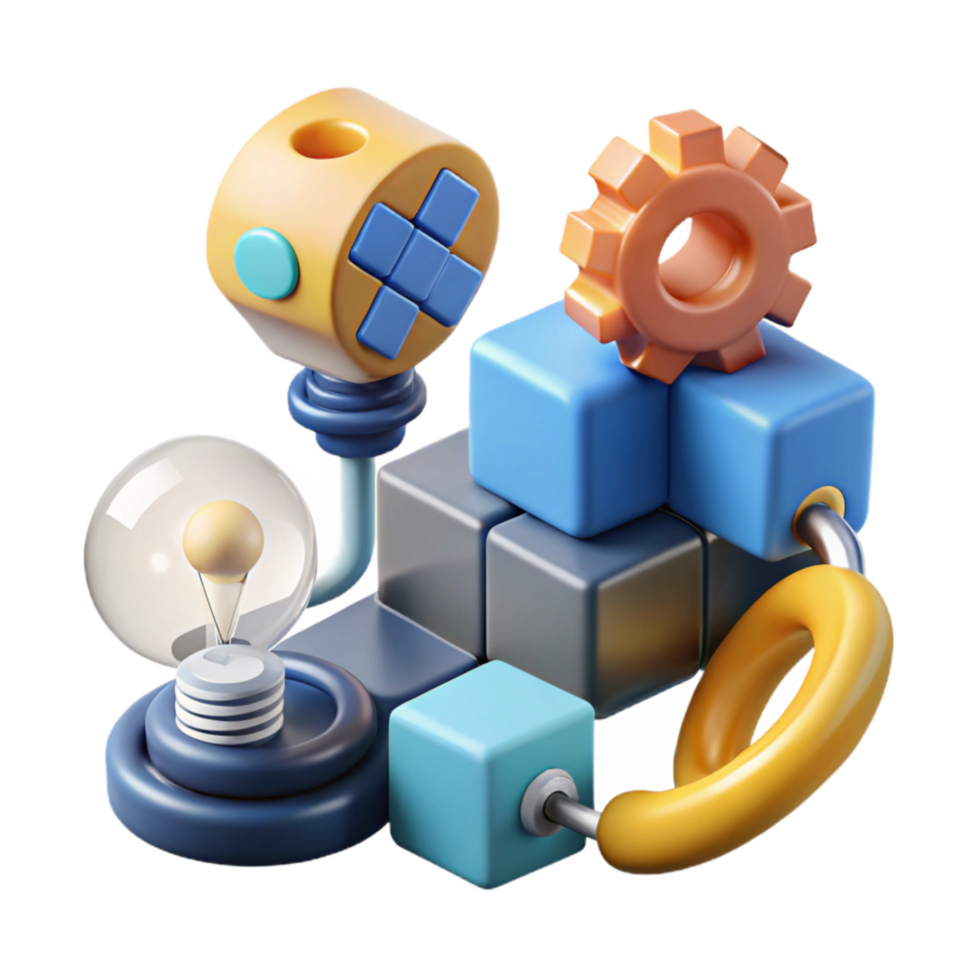 vibrant rustic Creative Problem Solving Process Isolated with Steps and ...