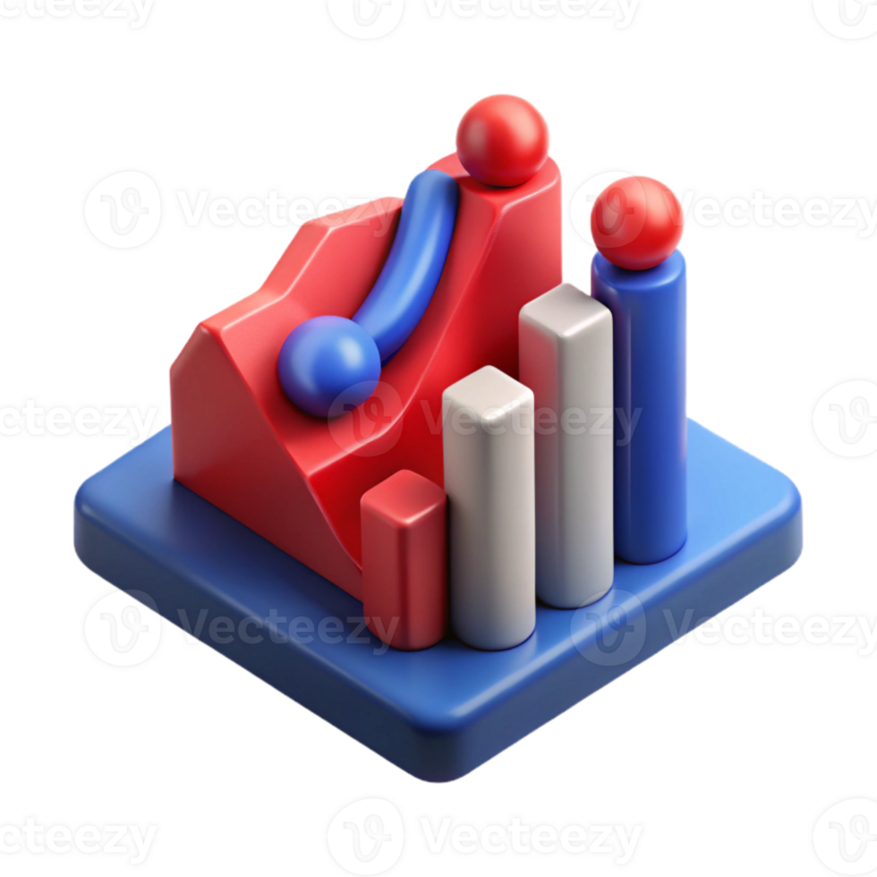 Wonderful Minimalist Data Visualization Graph Cutout With Red And Blue
