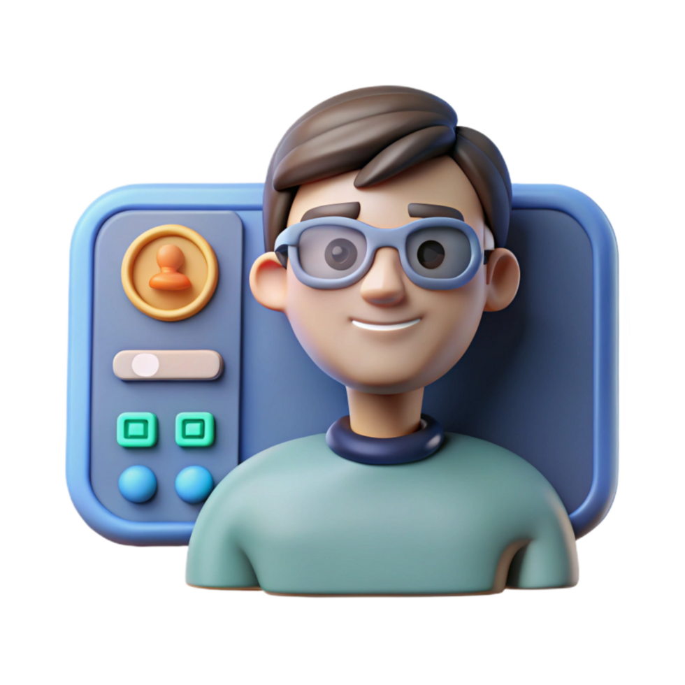 Serene Rustic Digital Helper Avatar Projection Interface Cutout Adaptive Display Genuine