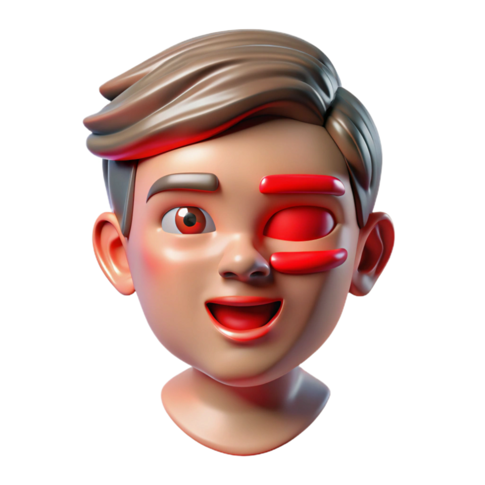 beautiful modern Distorted Face Isolated with Red Glitch professional ...