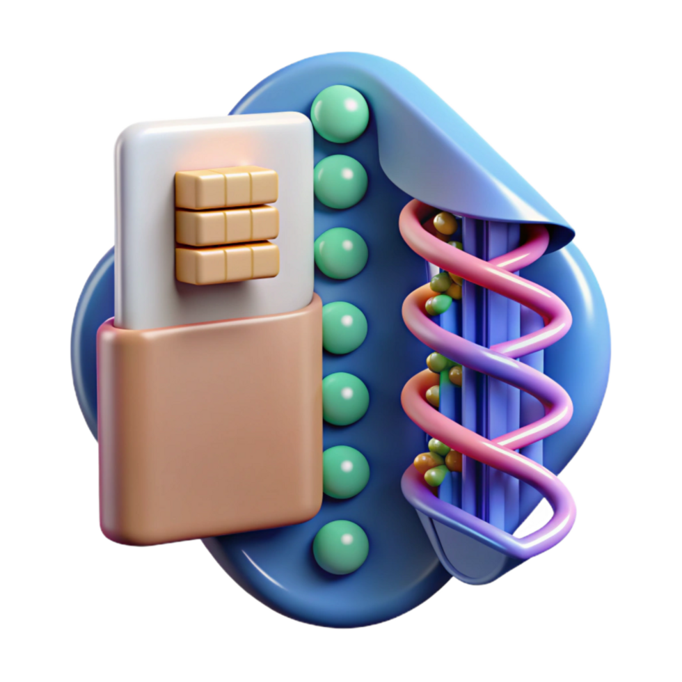 Magnificent Creative Dna Data Storage Concept With Binary Code Cutout