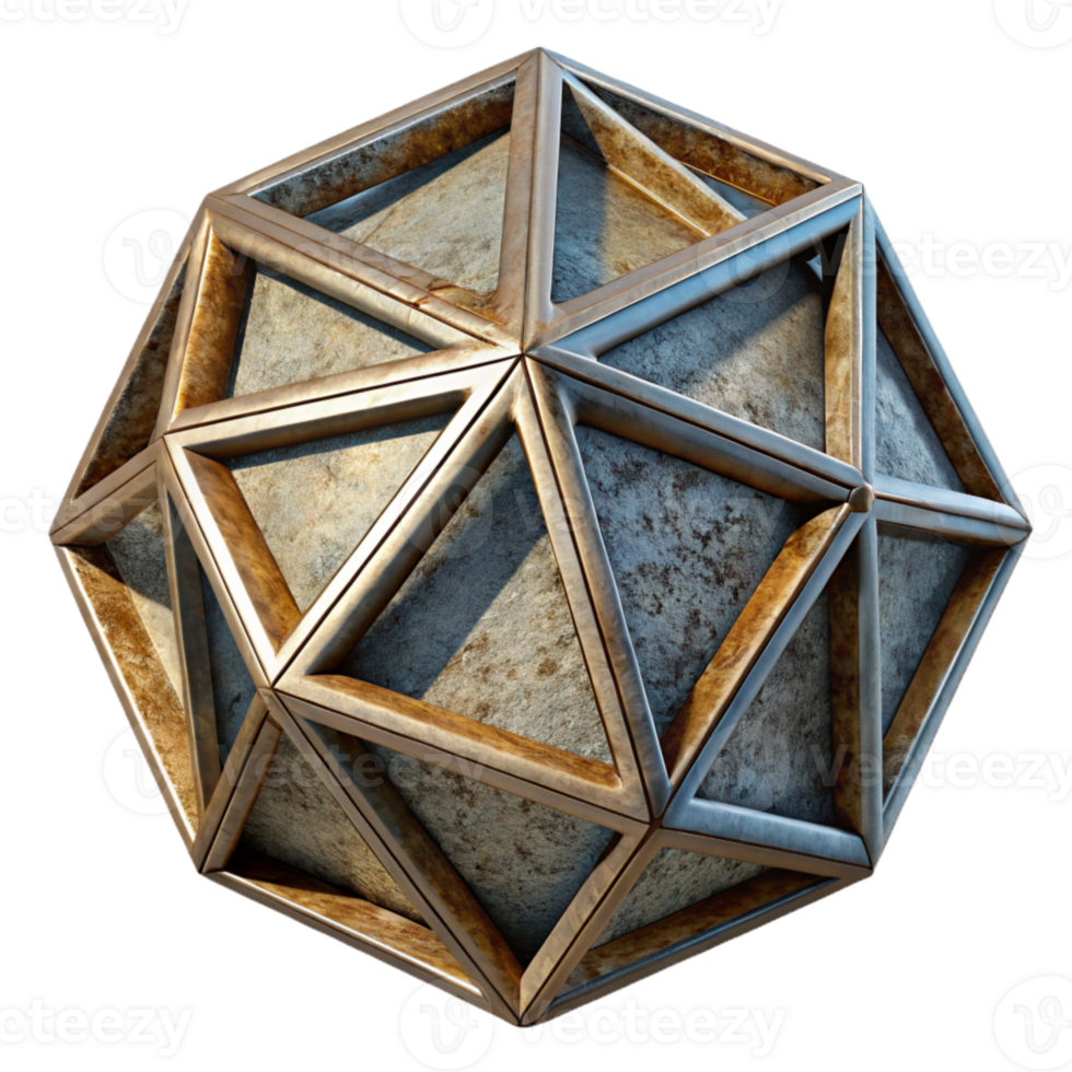 magnificent classic Geometric Icosahedron 20 Sided Shape Cutout exclusive 58025509 PNG