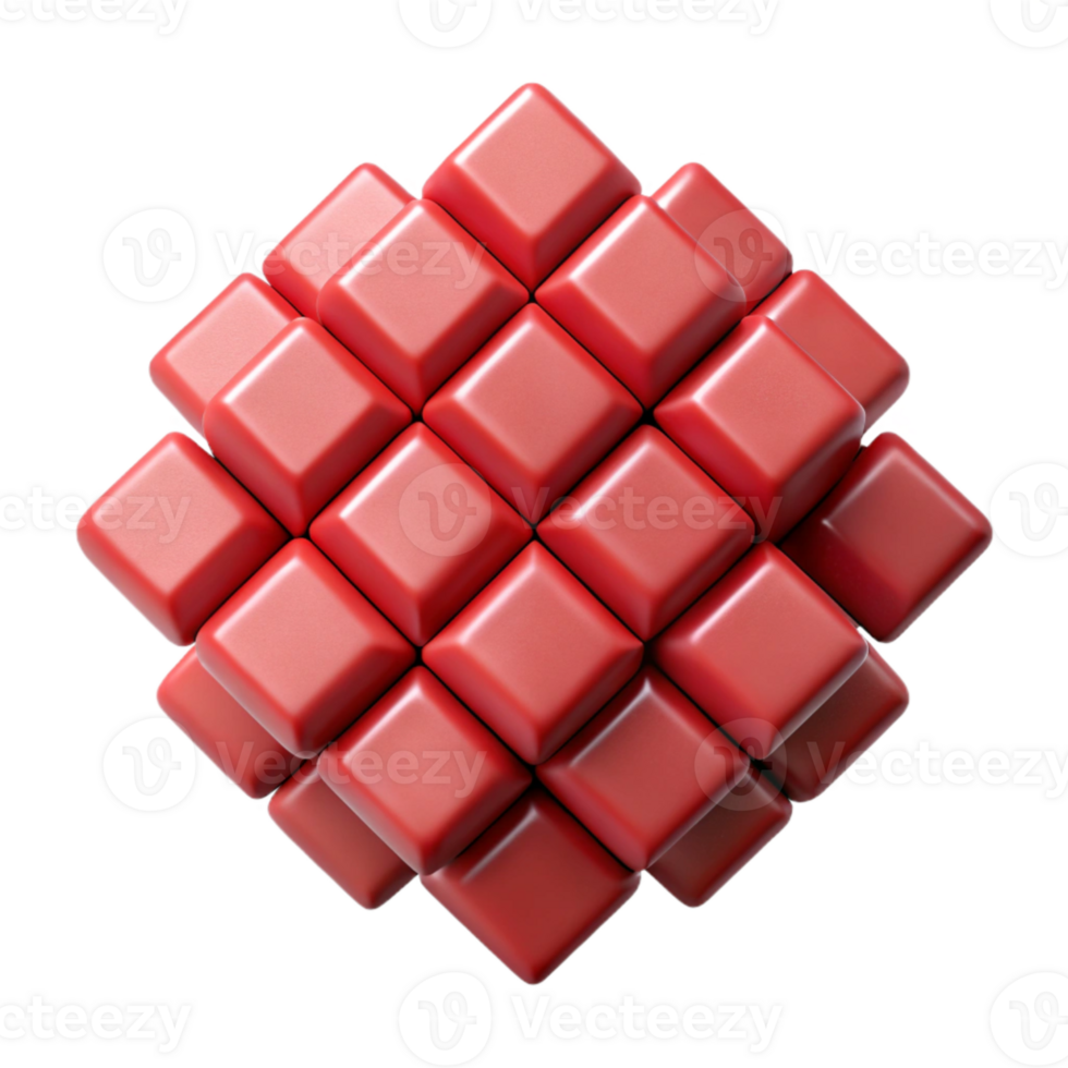 Stunning Abstract Geometric Pattern Squares Red Isolated Authentic
