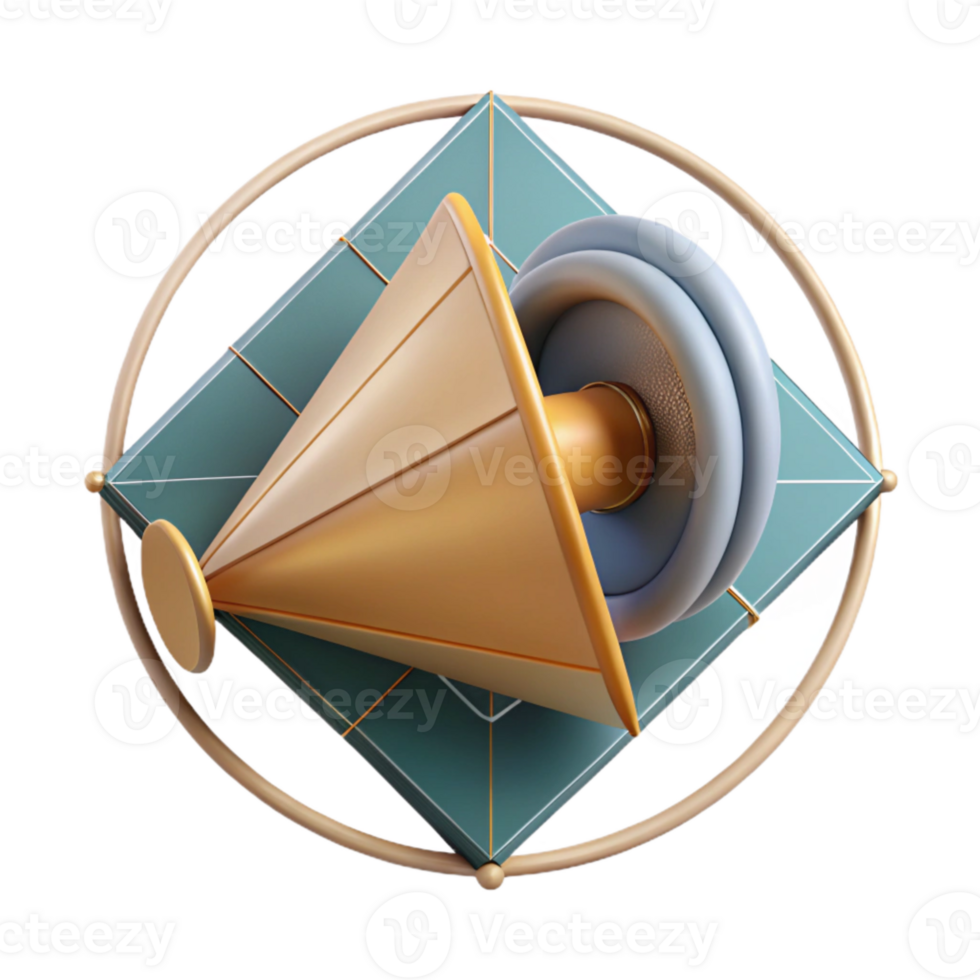 Dramatic Abstract Geometric Sound Localization Diagram Isolated Element