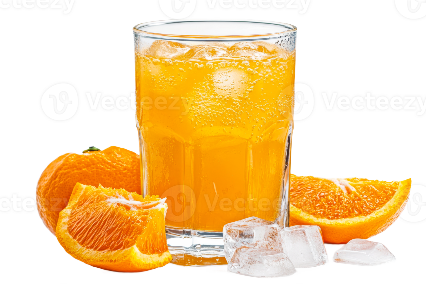 Refreshing orange drink with ice and fruit slices 58028194 PNG