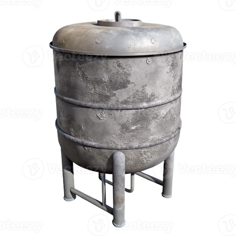 beautiful classic Grey Concrete Water Tank Detail Cutout 58030132 PNG