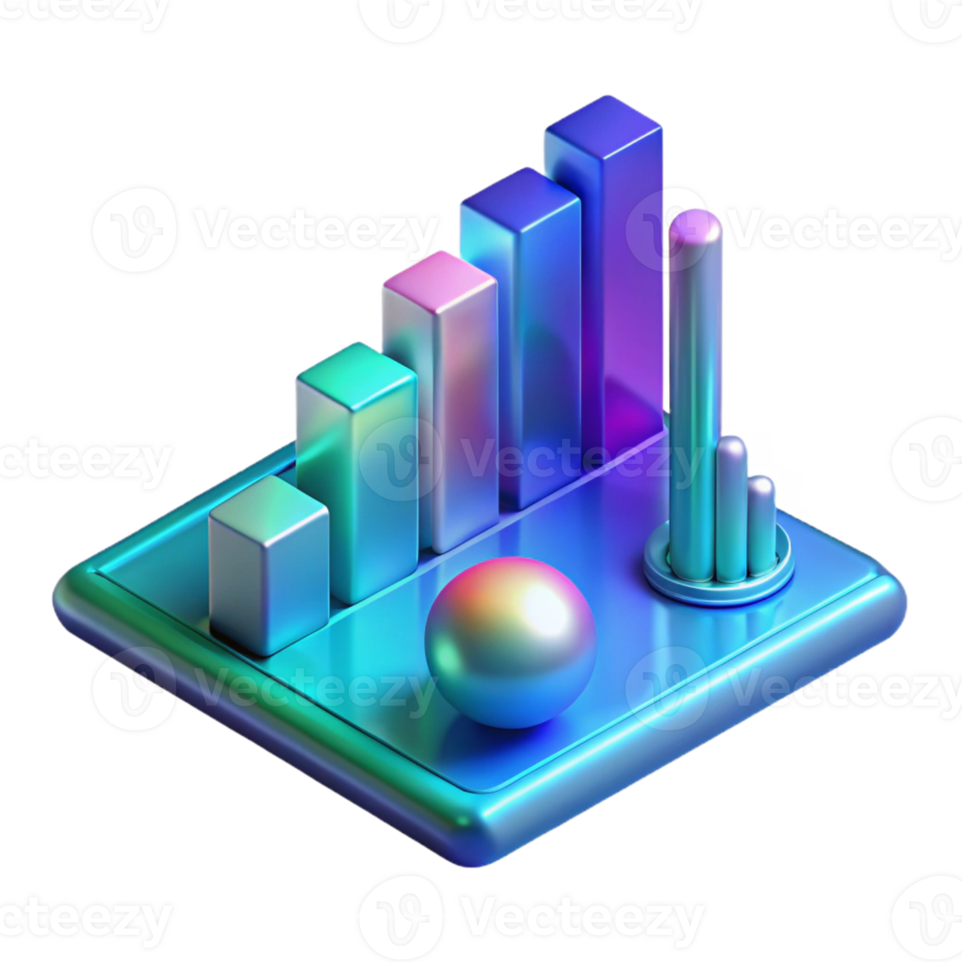 Elegant Rustic Holographic Data Visualization Chart Blue Gradient