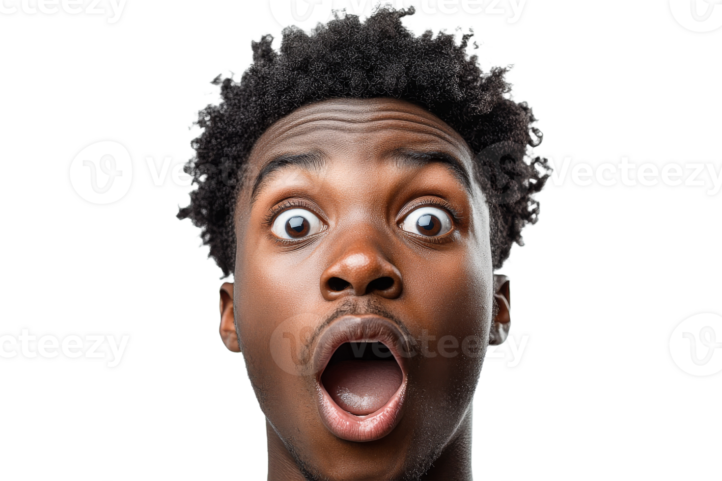 Young man expressing surprise with wide eyes 58034065 PNG