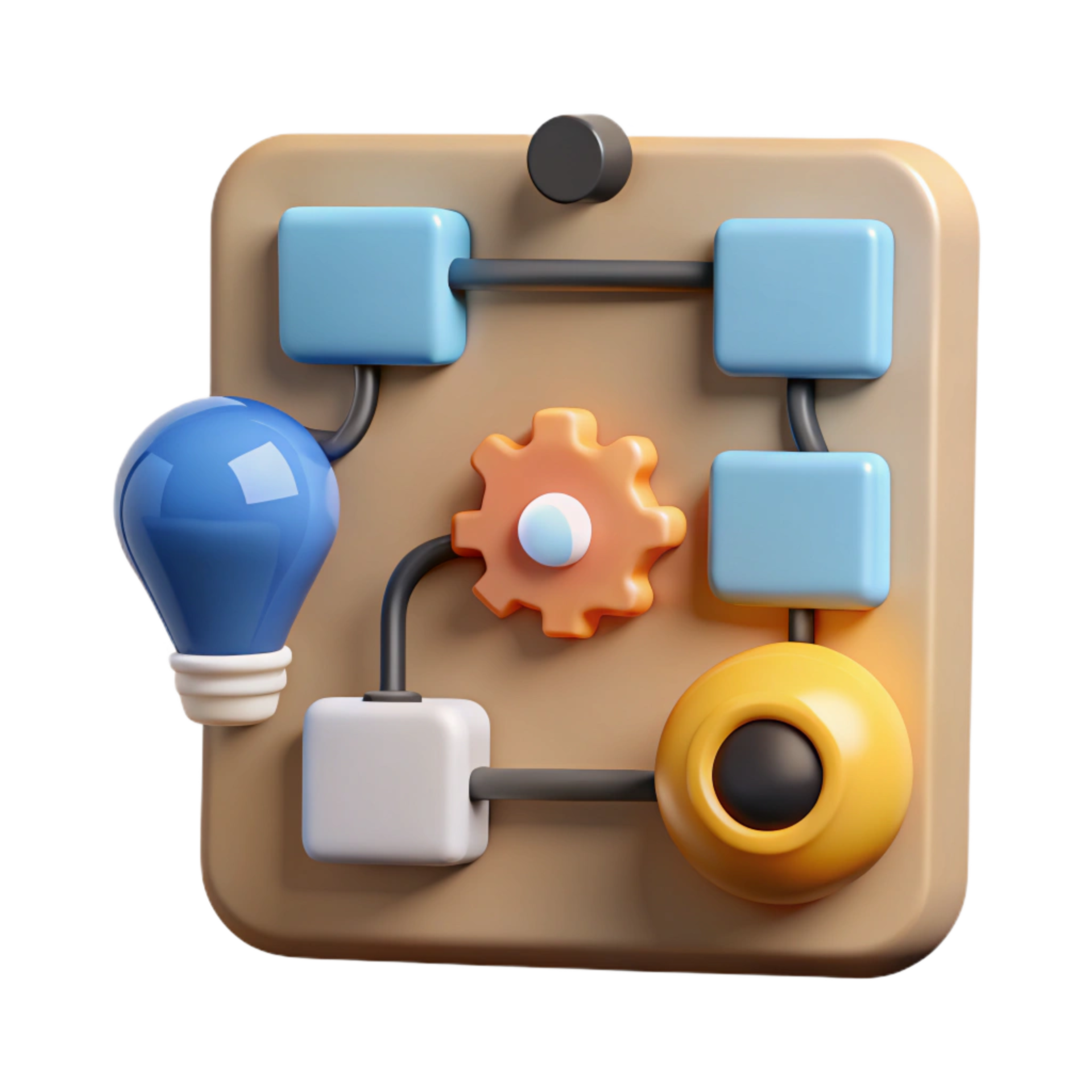 stunning abstract Idea Generation Strategy Cutout with Flowchart and Icons detailed 58036389 PNG