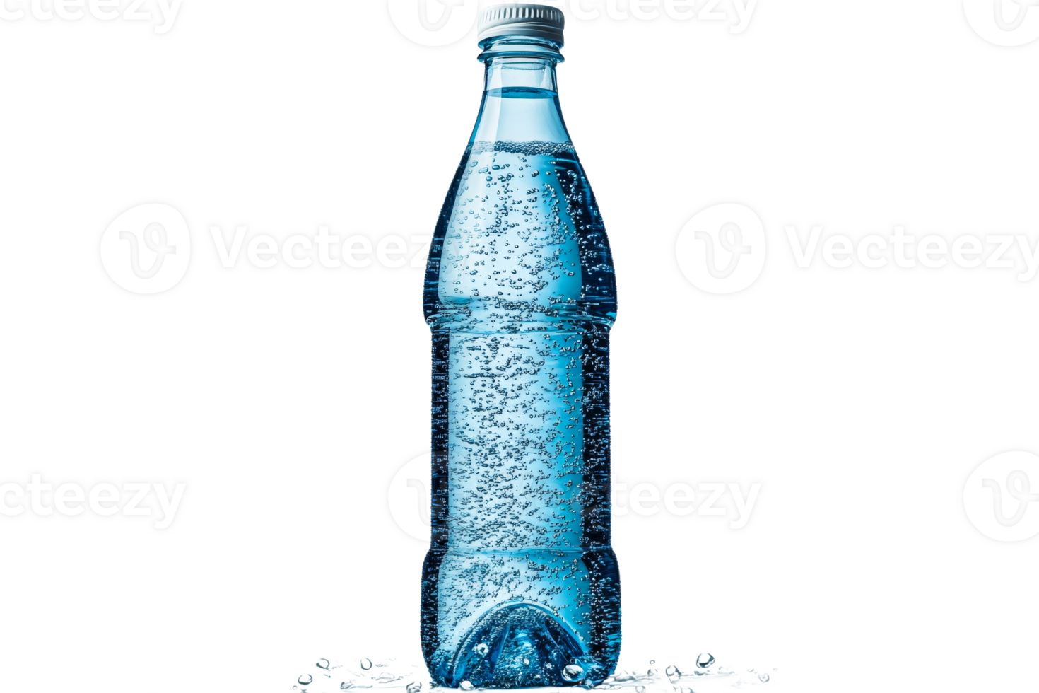 Refreshing carbonated water in a clear bottle 58036615 PNG