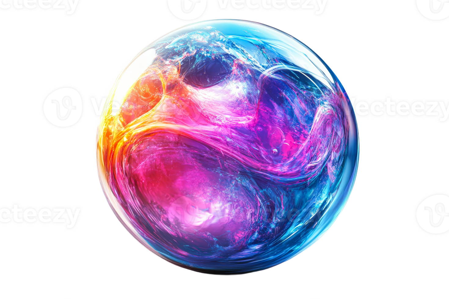 Colorful Abstract Sphere With Flowing Patterns 58044587 Png