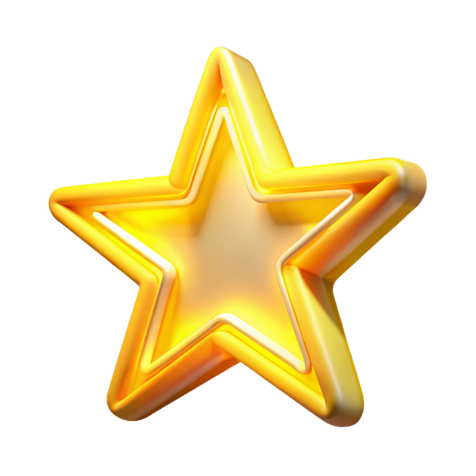 beautiful traditional Neon Star Transparent with Yellow Glow original 58048589 PNG