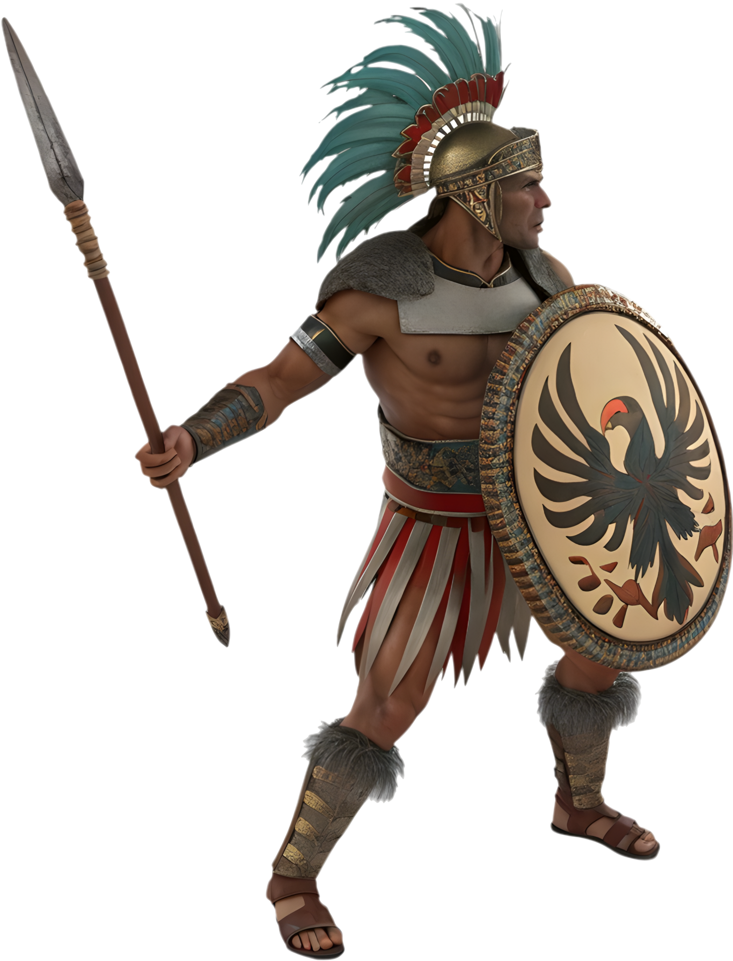 Bold Aztec Battle Warrior Logo for a Powerful Historic Symbol. . 58053015 PNG