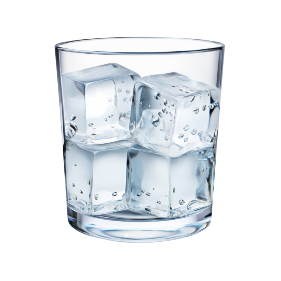 Glass filled ice cubes refreshing water 58060298 PNG