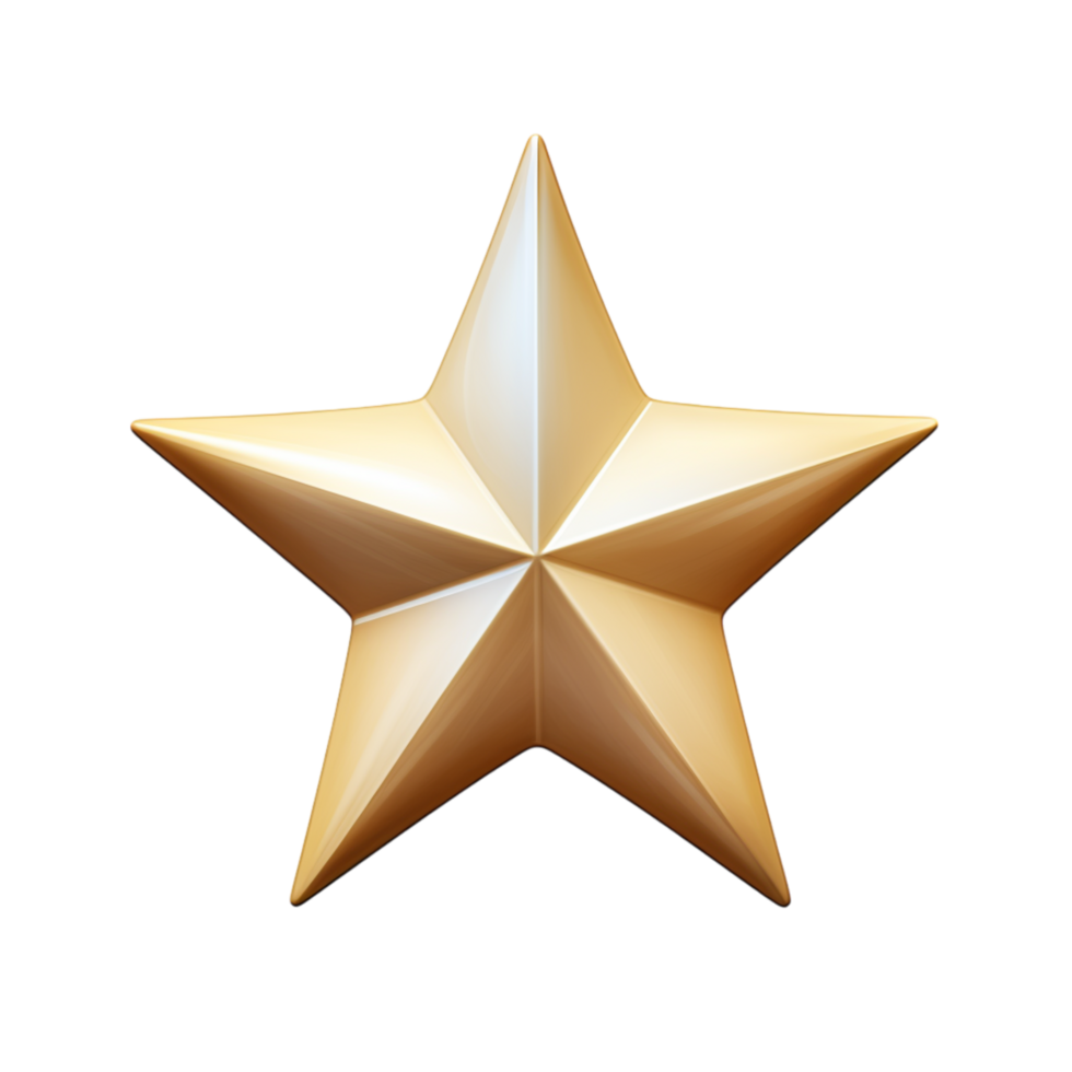 Shiny golden star featuring a bright and reflective surface 58063520 PNG