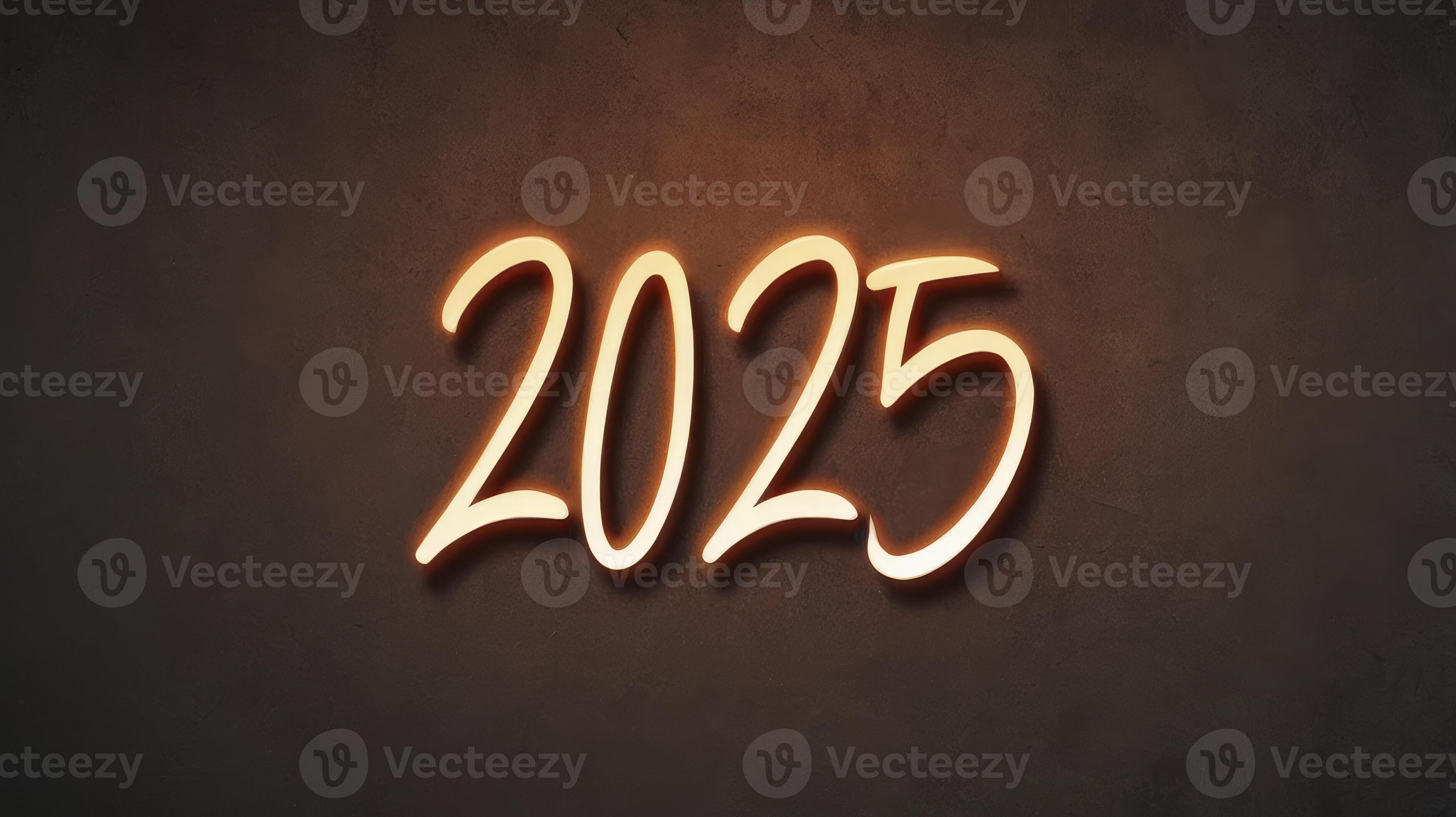 Glowing Year 2025 New Year Celebration on a Dark Background 58093499 Stock Photo at Vecteezy