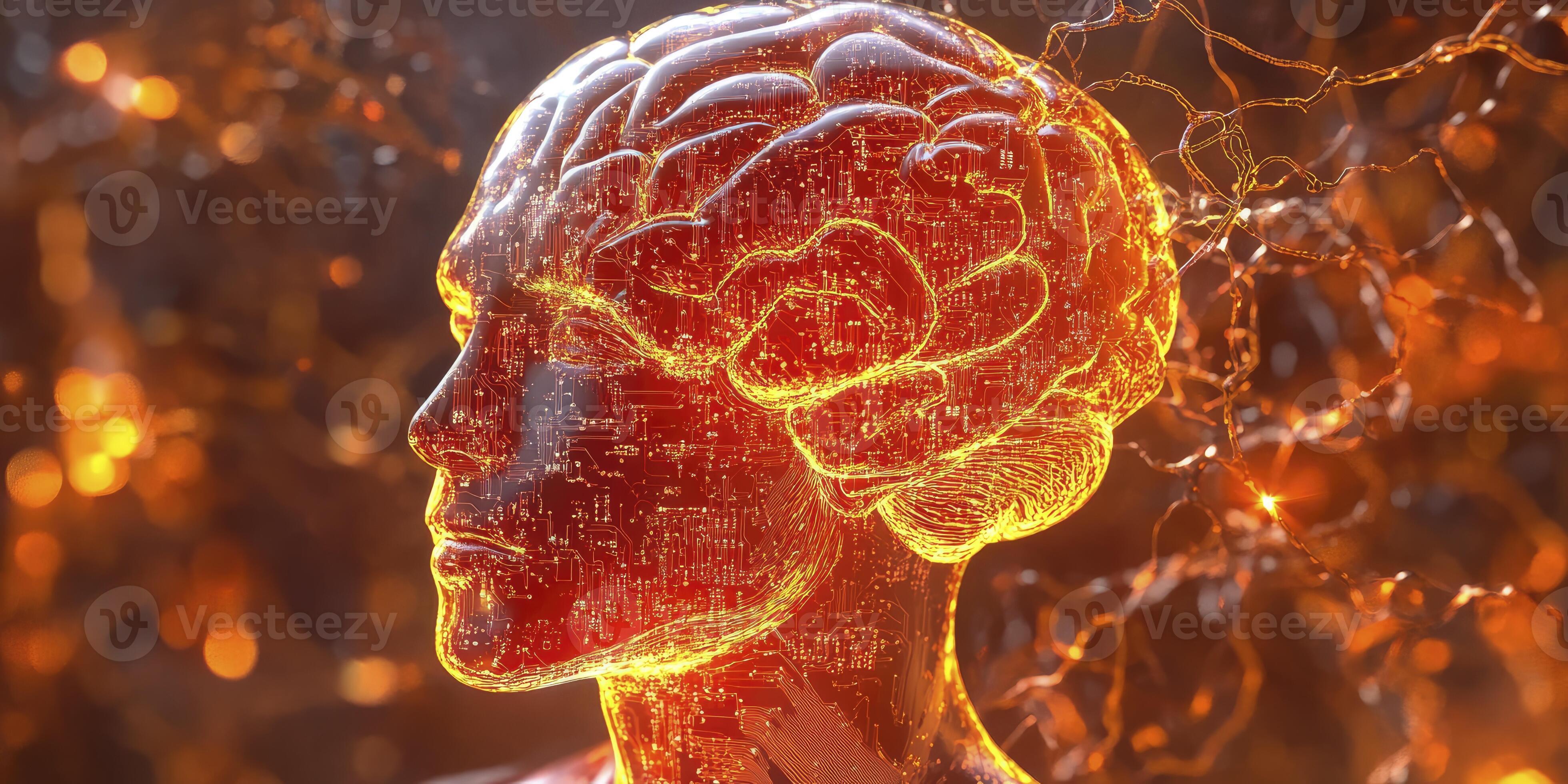 Artificial Intelligence Brain Concept Rendering with Circuits and Neural Network 58095530 Stock ...