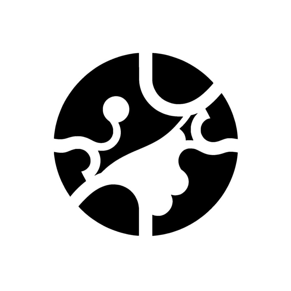 Abstract Monochromatic Circular Composition Of Interlocking Organic