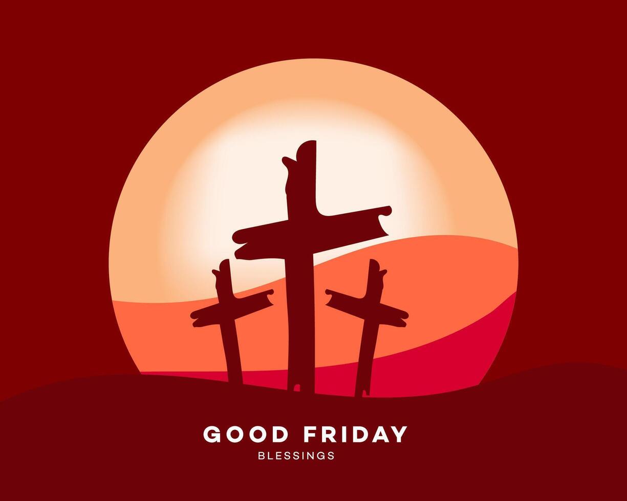 Good Friday Sunset Three Crosses Silhouette, Faith, Sacrifice ...
