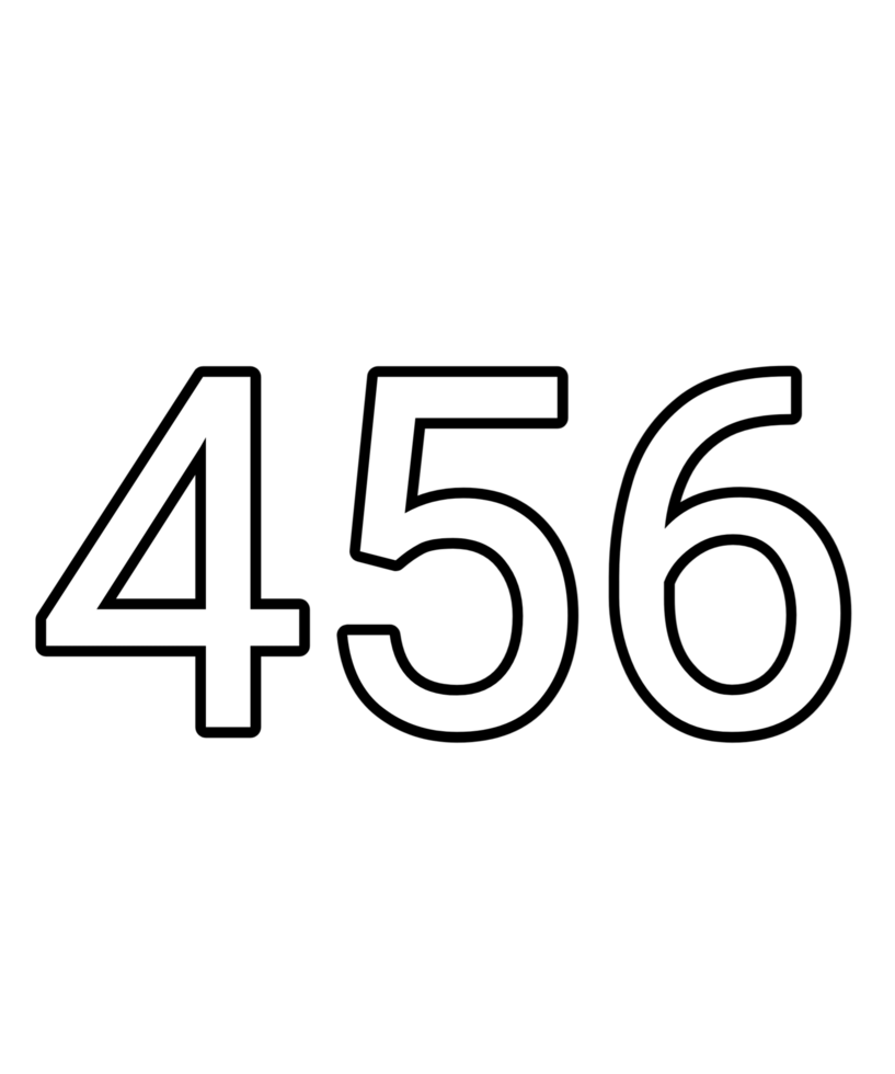 Black And White Color Numbers 456 58145113 Png