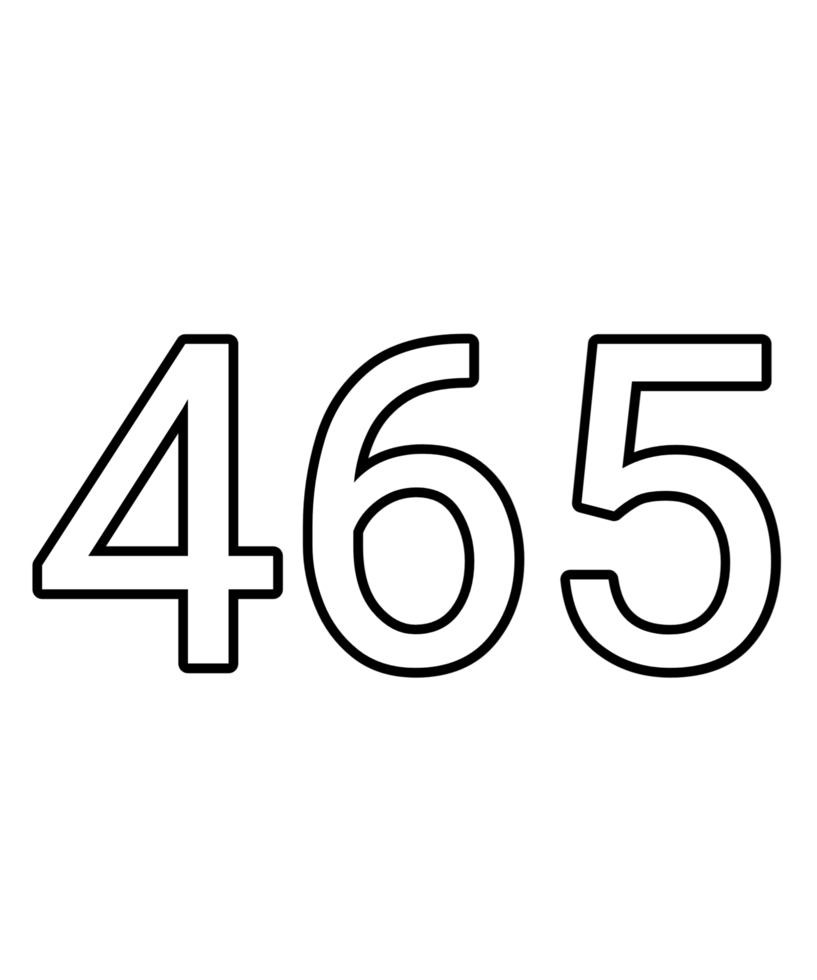 Black and white color numbers 465 58145130 PNG