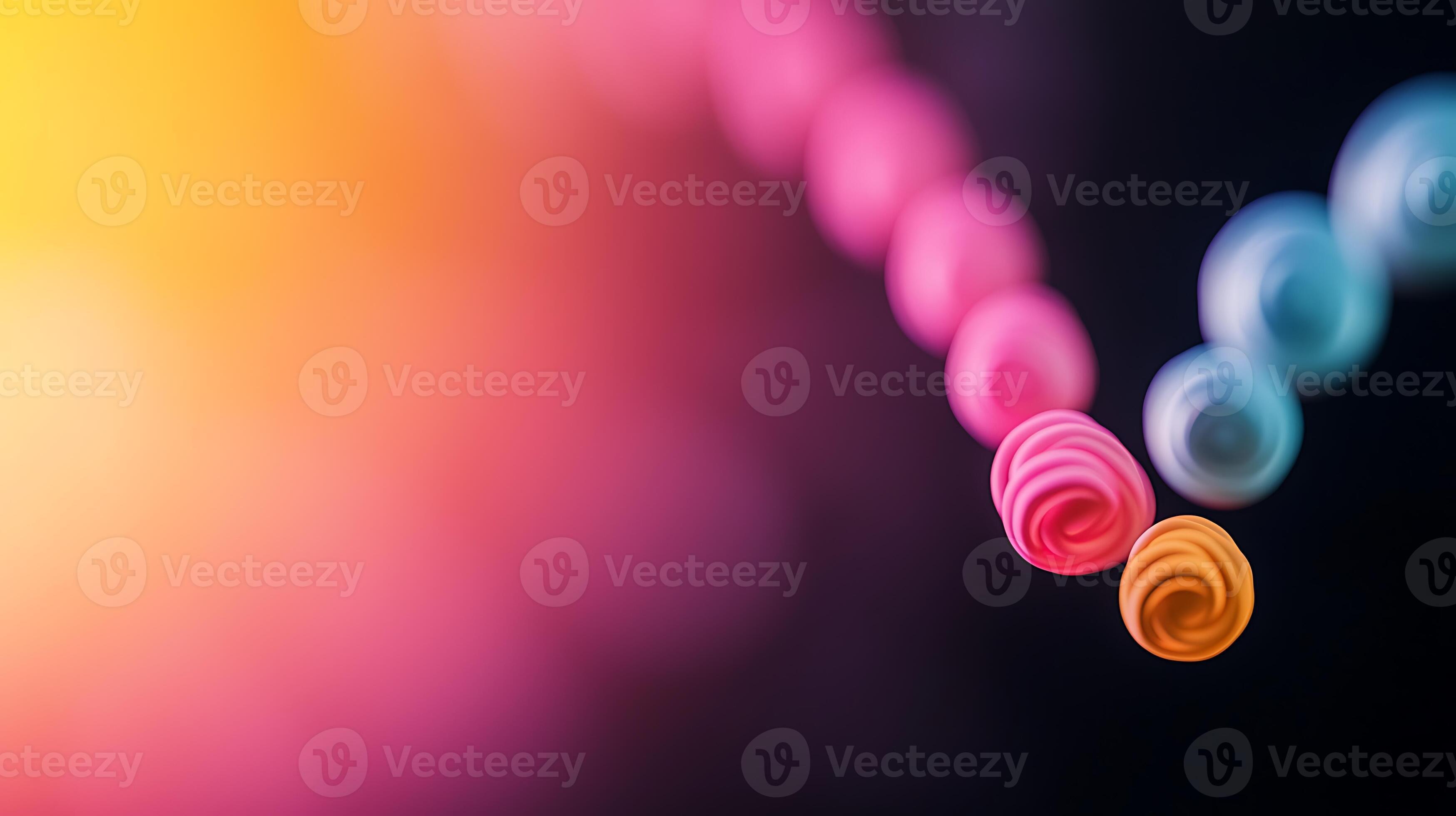 Colorful spiral patterns in soft focus, showcasing vibrant hues against a blurred background ...