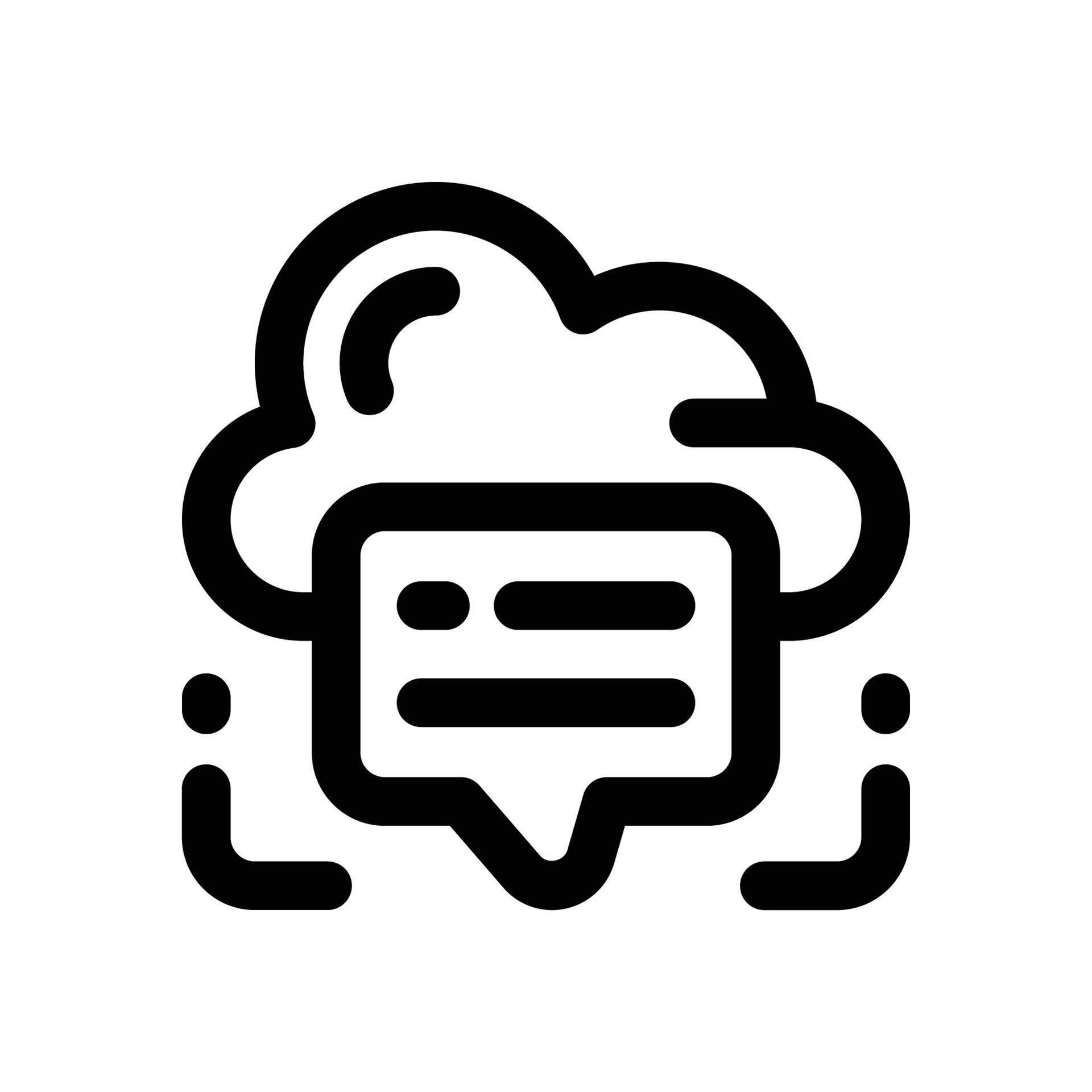 Cloud Messaging Line Icon Clean And Minimalist Icon For Websites Mobile Apps Presentations
