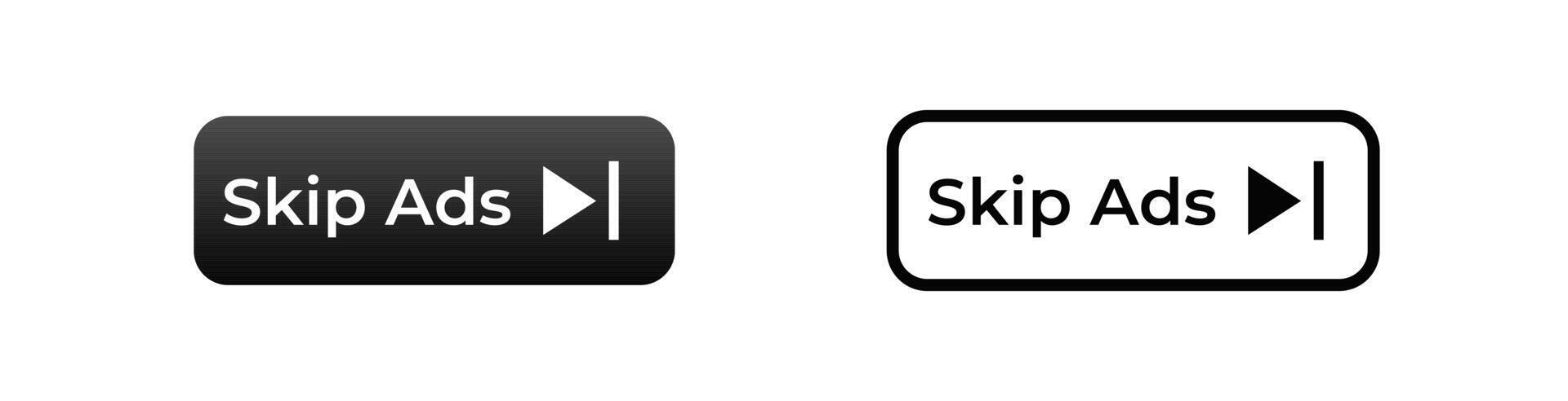Skip ads buttons in black and white with bold text and arrow symbols 58158877 Vector Art at Vecteezy