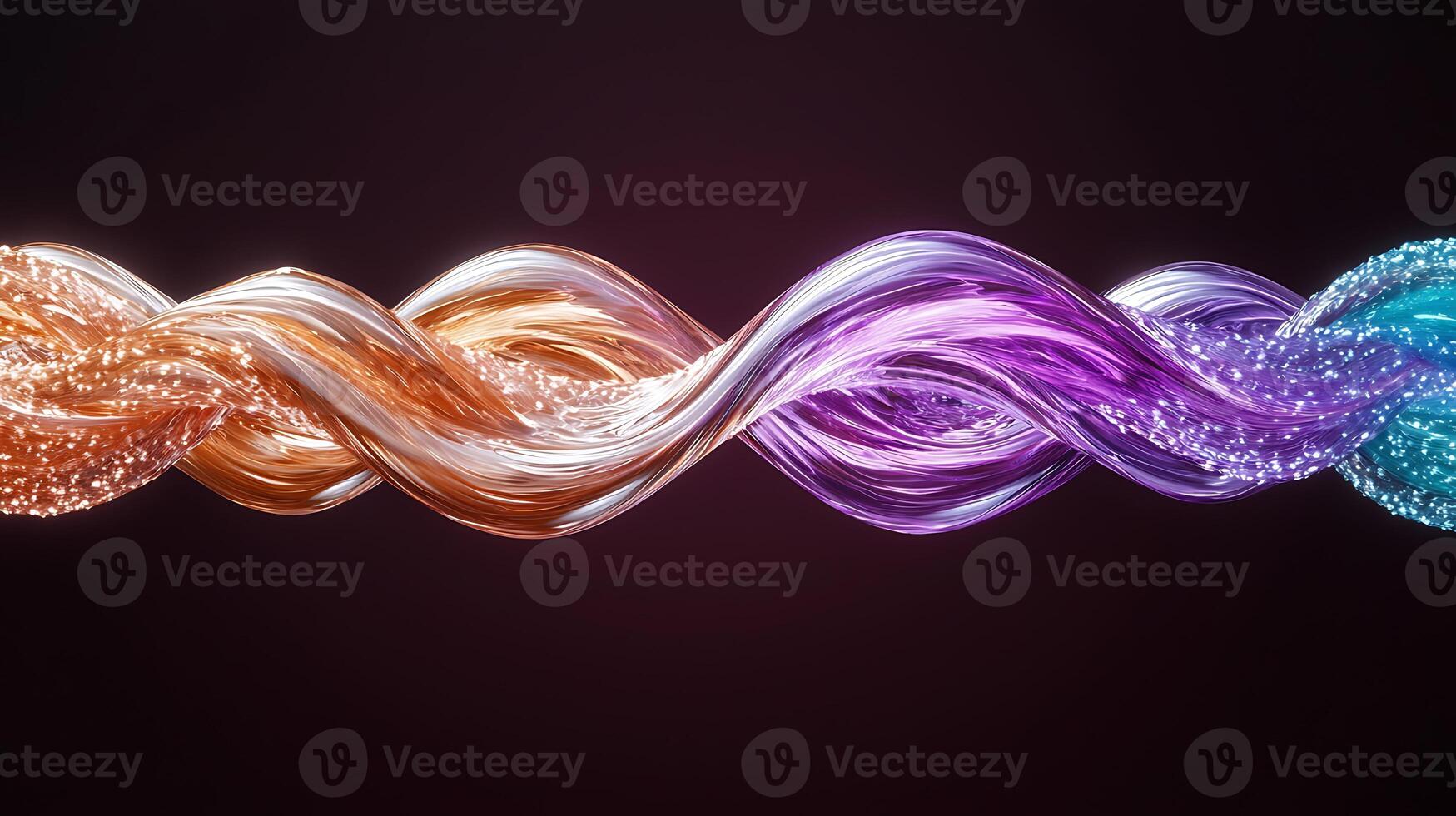 Abstract Colorful Waveforms Intertwining In A Dynamic Flow Against A