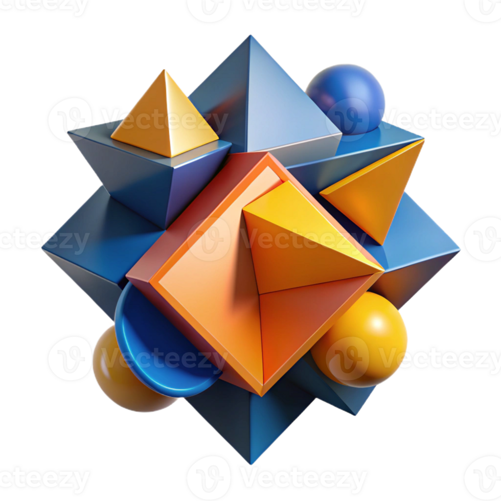 Beautiful Abstract A Dynamic Composition Of Overlapping Geometric Shapes With Bold Contrasting