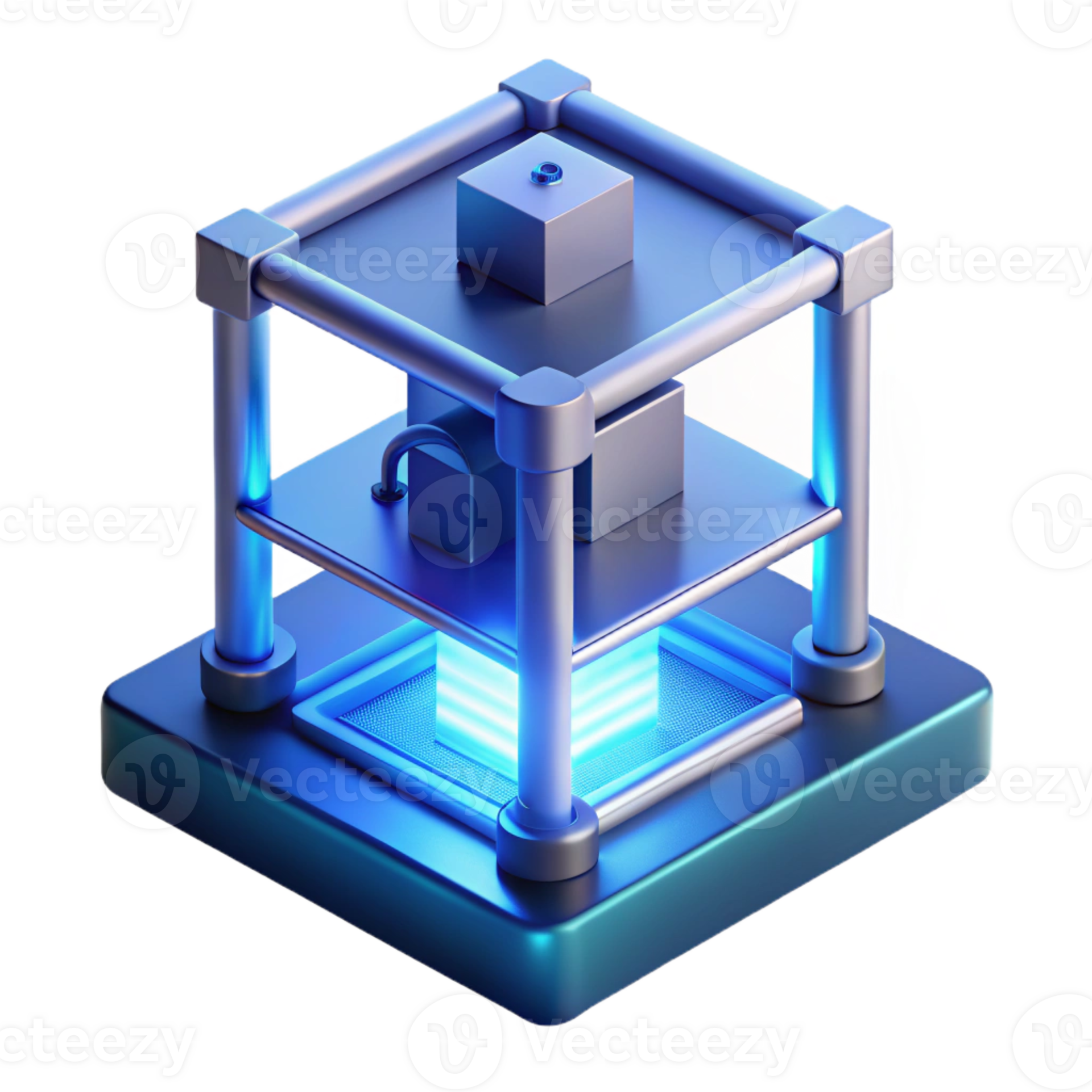 Magnificent Abstract A 3d Printer Creating A Complex Object Layer By Layer Illuminated By A