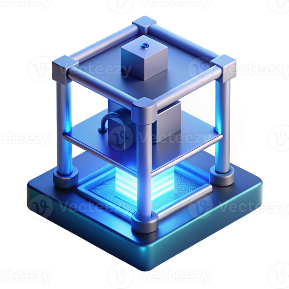 Magnificent Abstract A 3d Printer Creating A Complex Object Layer By Layer Illuminated By A