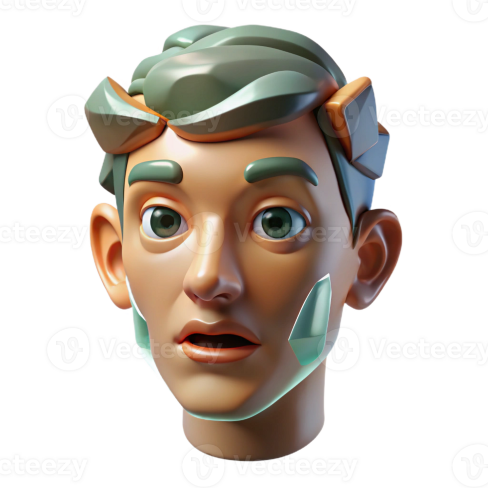 beautiful modern A fragmented, distorted image of a human face ...