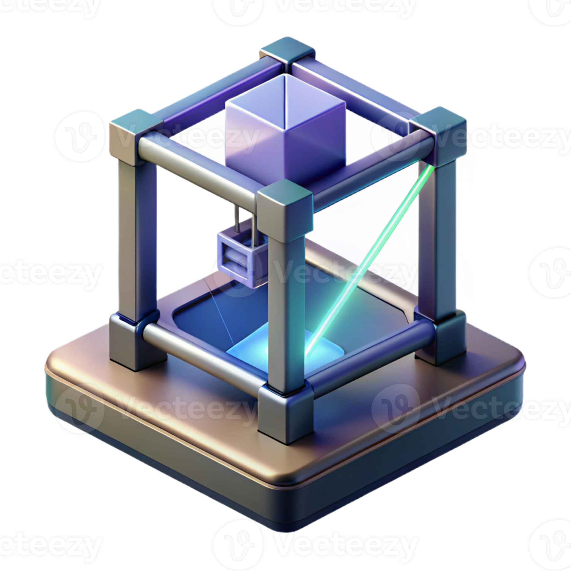 Elegant Artistic A 3d Printer Creating A Complex Geometric Object Layer By Layer Illuminated