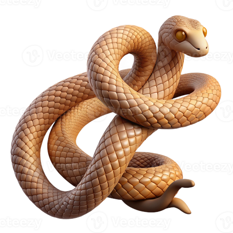 beautiful contemporary A slithering snake coiled around a tree branch ...