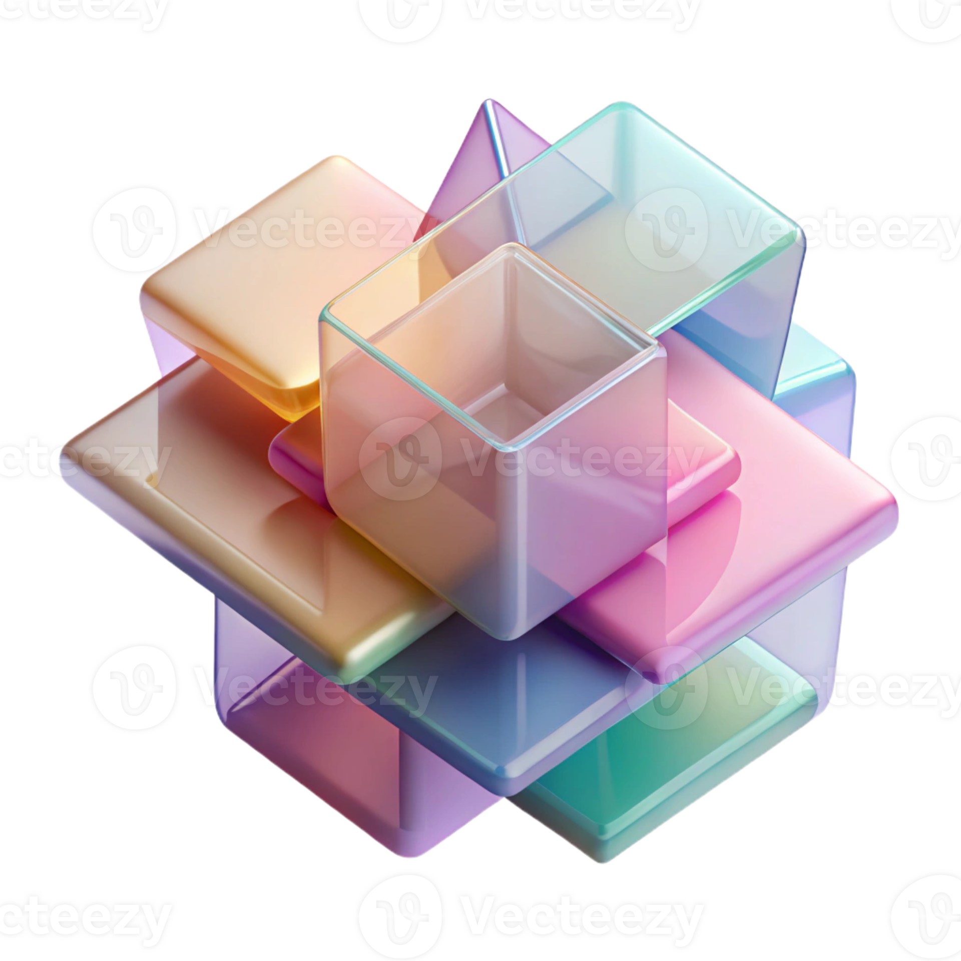 Wonderful Contemporary A Dynamic Composition Of Overlapping Translucent Planes In Pastel Colors