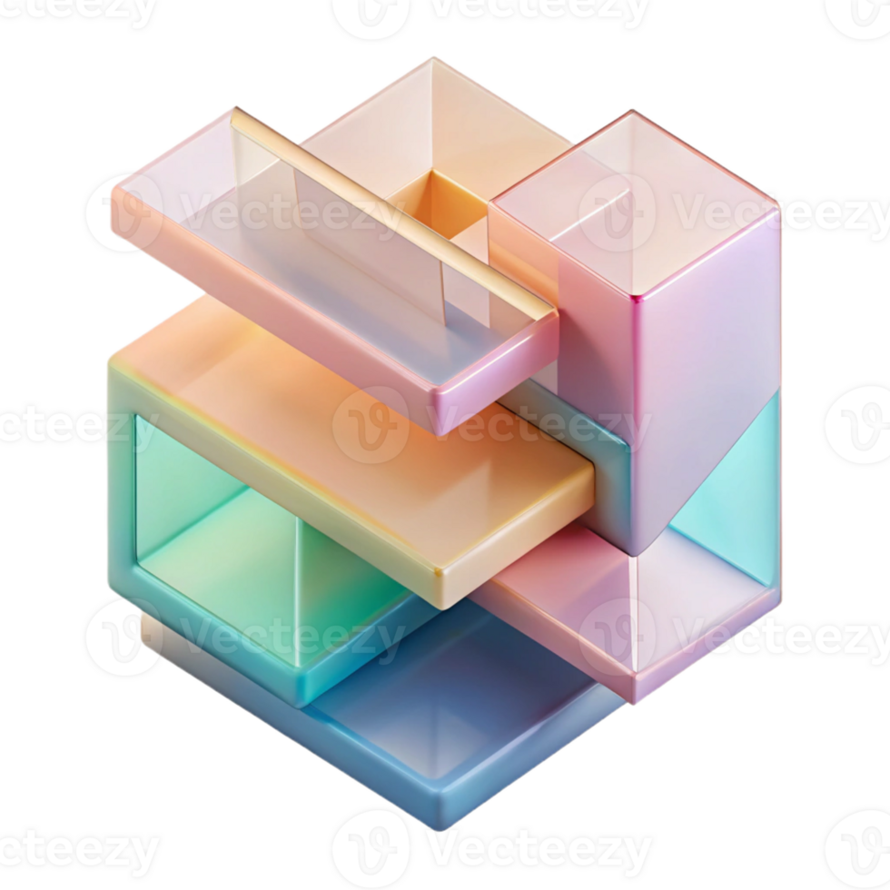 Impressive Vintage A Dynamic Composition Of Overlapping Translucent Planes In Pastel Colors