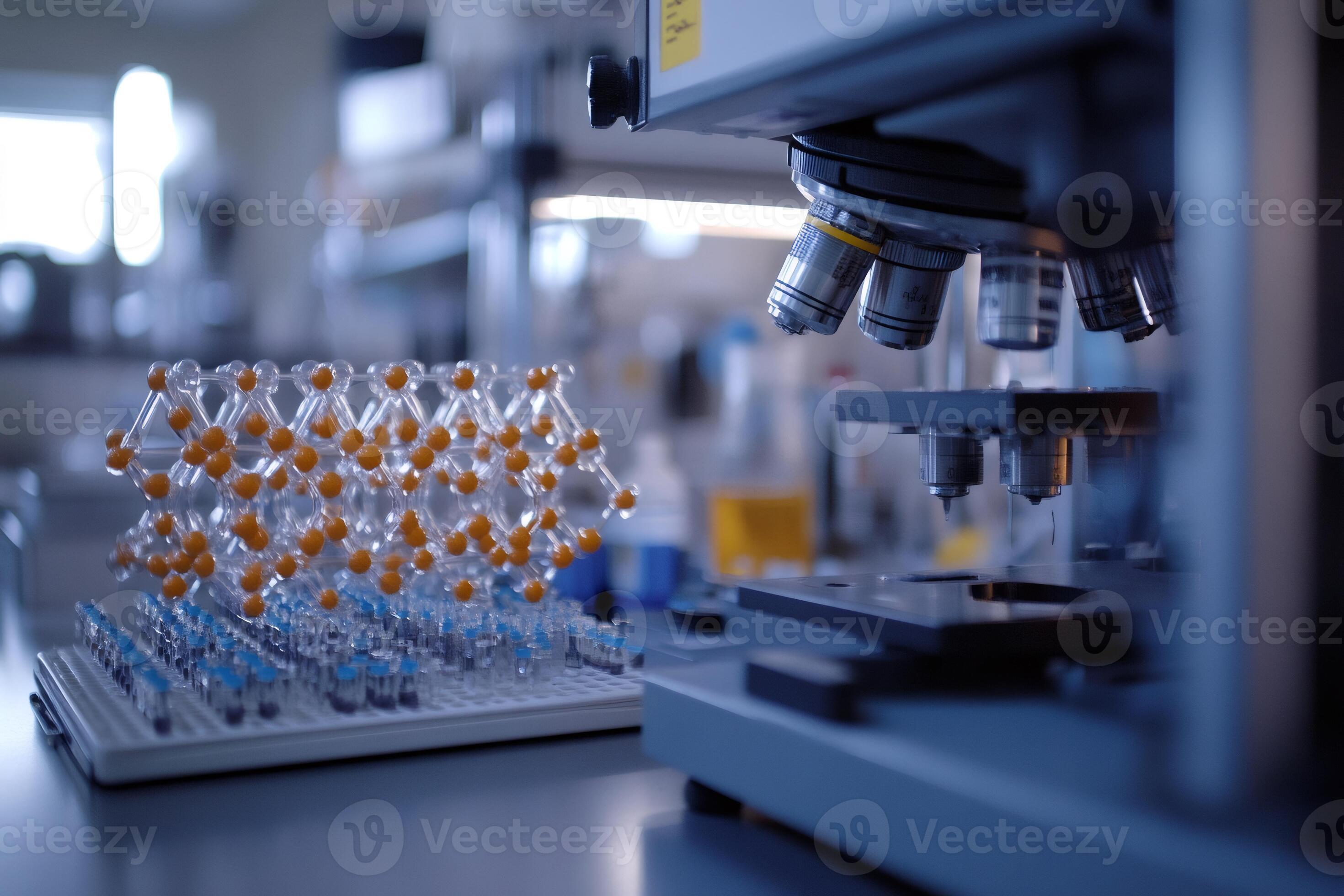 Modern microscope analyzing molecular structure in laboratory setting 58177891 Stock Photo at ...