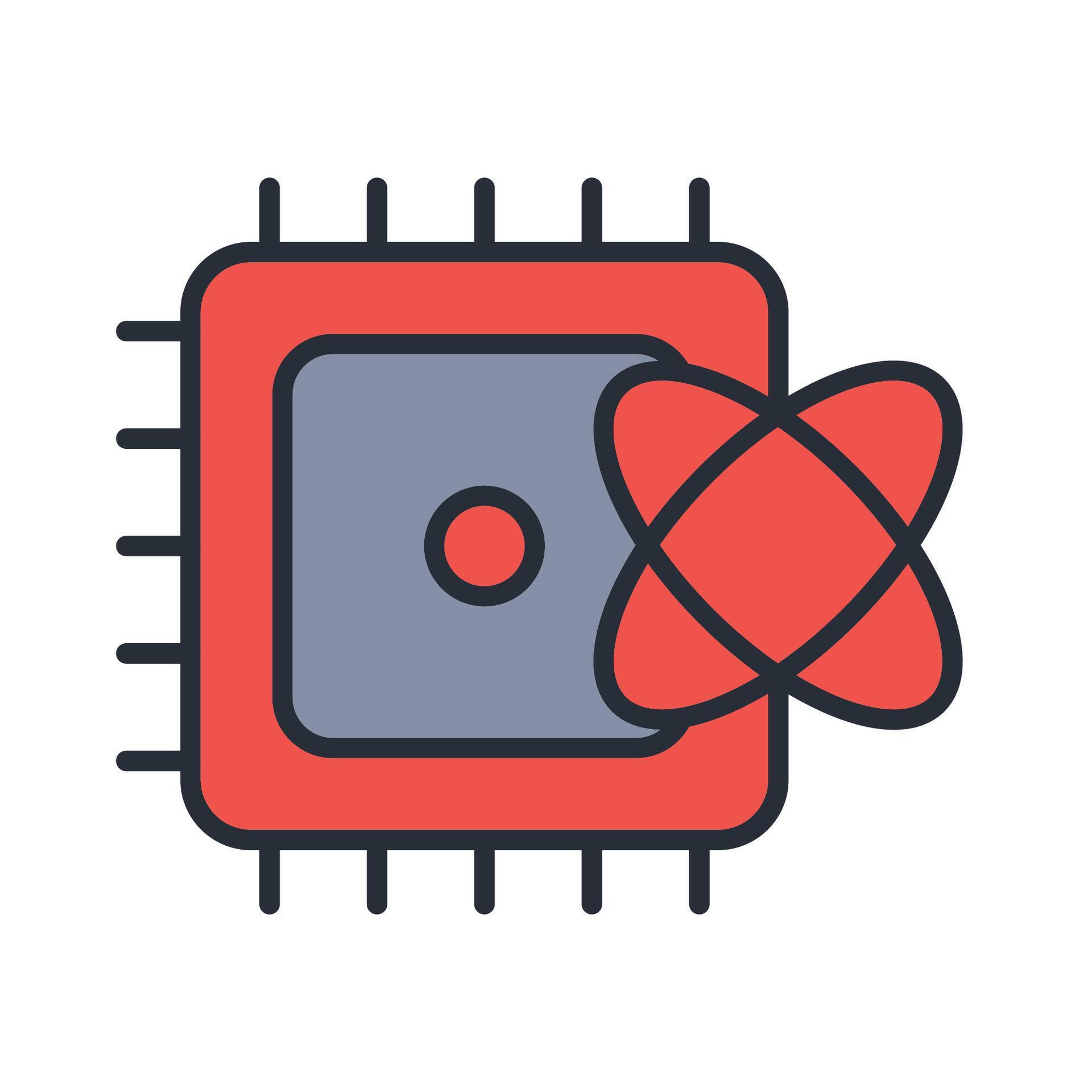 quantum computing icons colours with background 58210925 Vector Art at ...