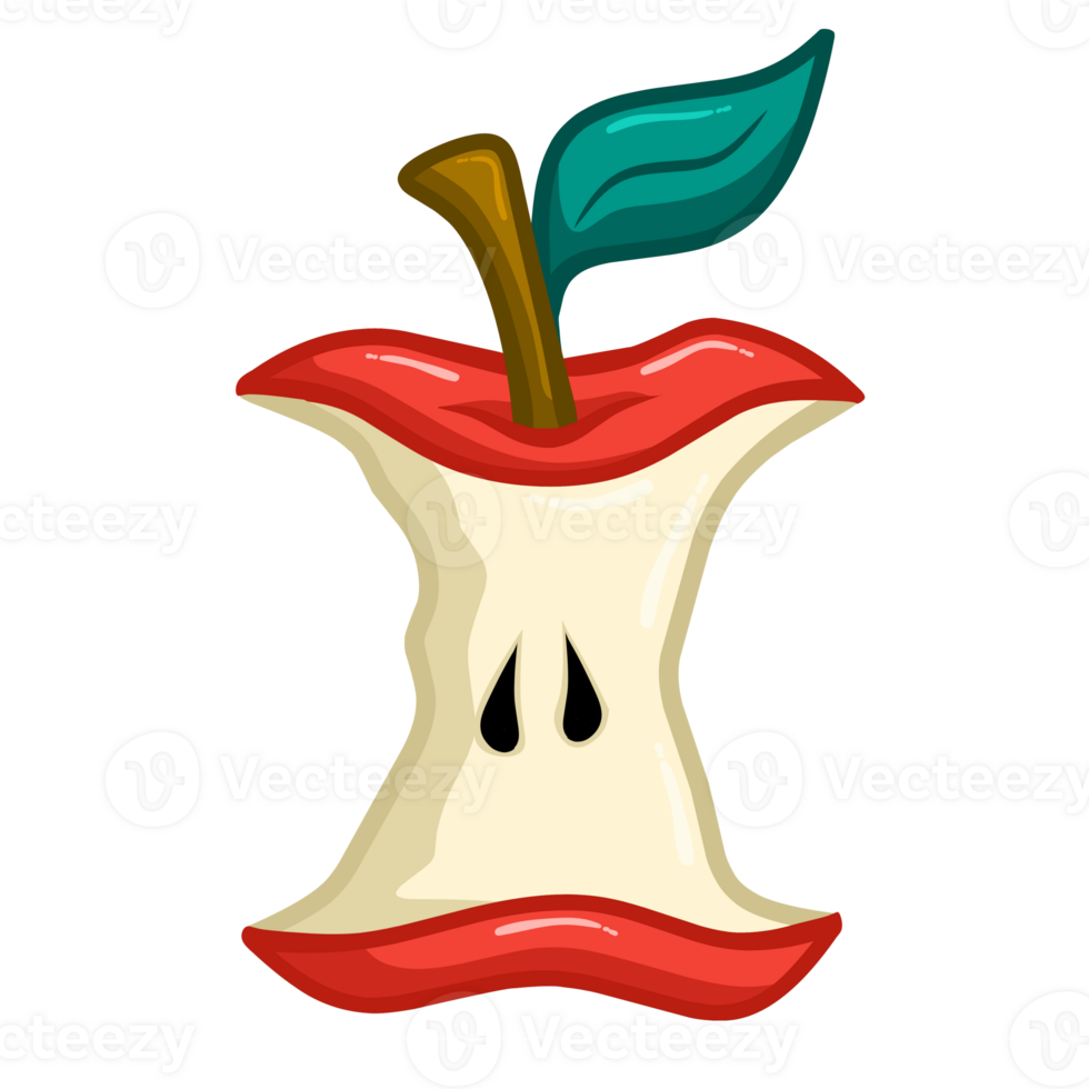 Cartoon Illustration an Apple Core 58216809 PNG